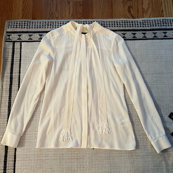 Rachel Zoe | Tops | Rachel Zoe Womens Ivory Blouse With Bow Tassles ...